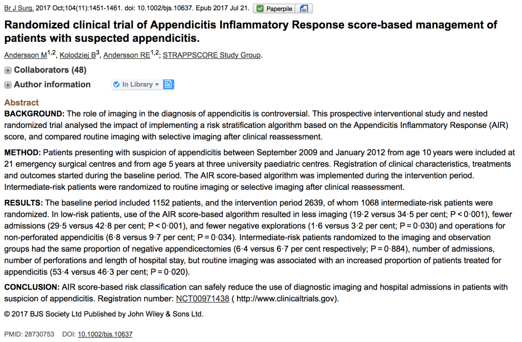 AIR score för appendicit — akuten.li